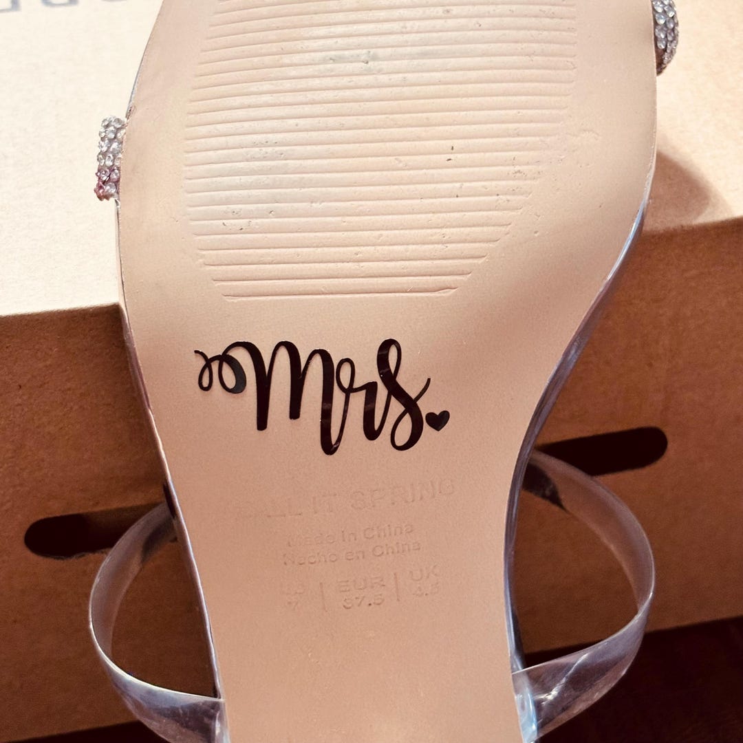 Wedding Shoe Decals – Custom Vinyl Stickers for Bride & Groom ...