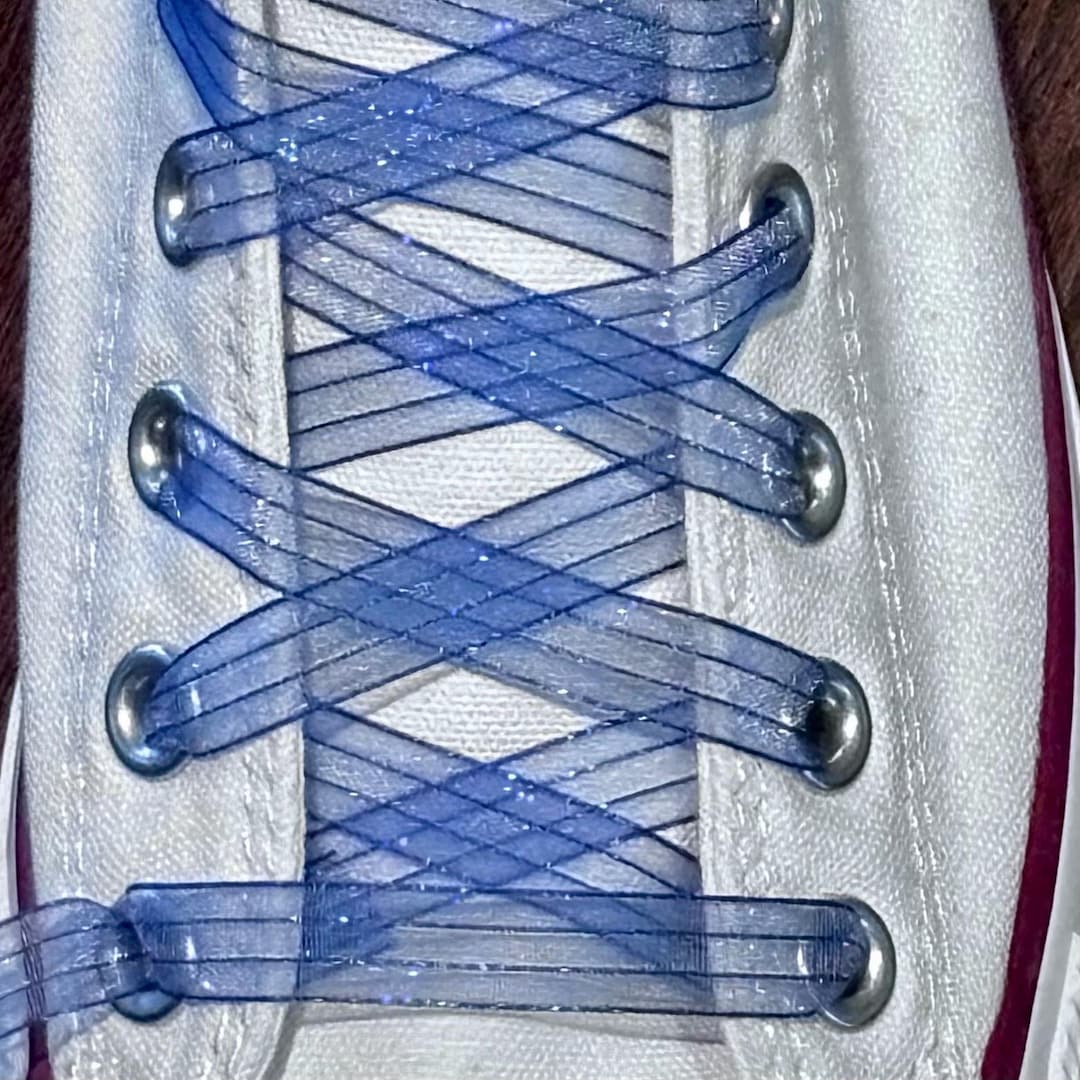 Royal Blue Organza Shoelaces. 3/8" Blue Lace Shoelaces. Fancy Shoelaces ...