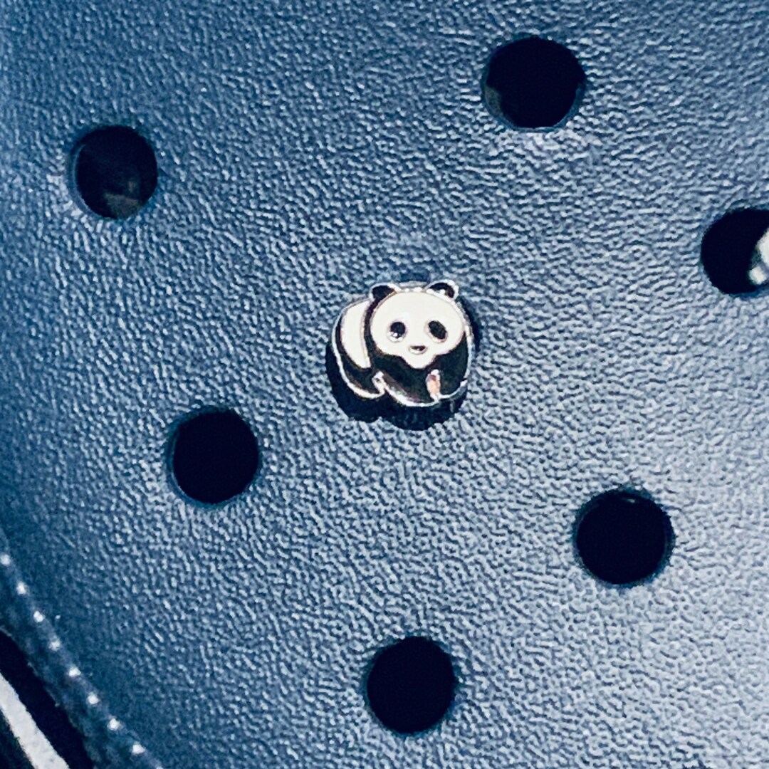 Panda Croc Shoe Charm. 1 Pc Slide Charm W/ Jibbitz Back. Black & White ...