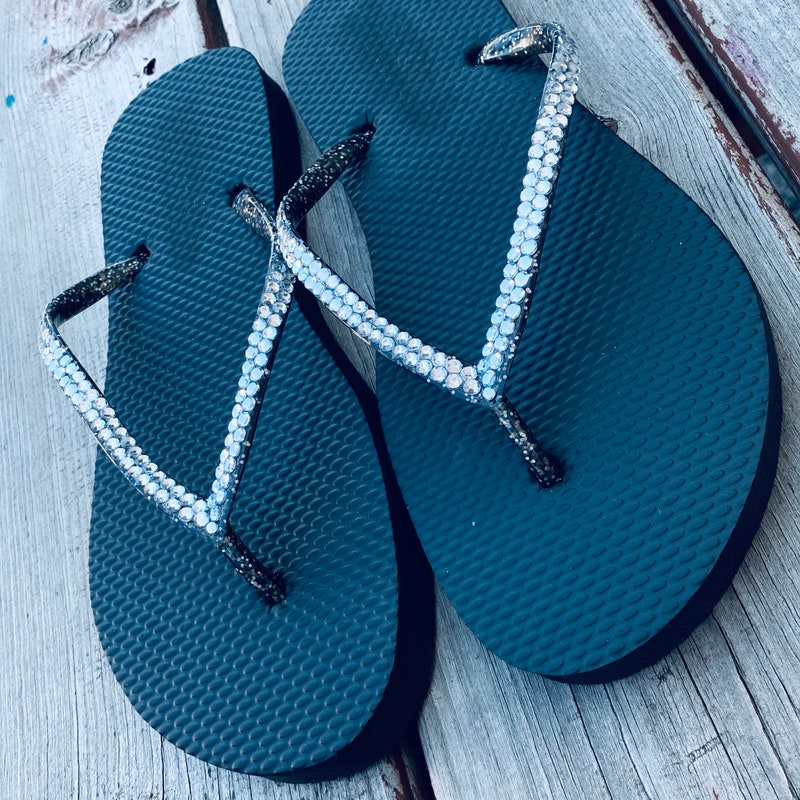Rhinestone Flip Flop - Etsy