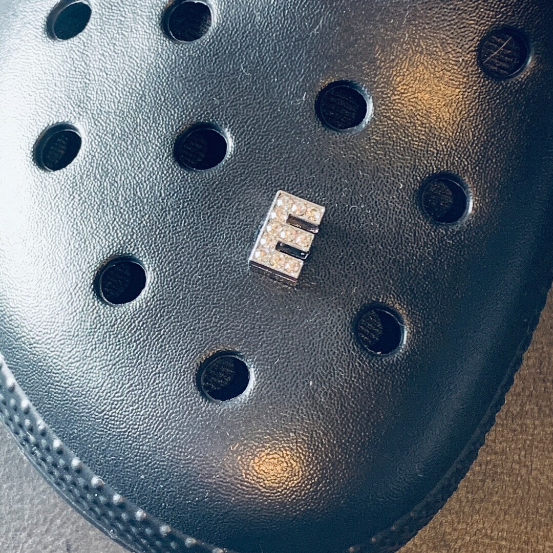 Croc Alphabet Letter Rhinestone Charm. Slide Charm W/ Jibbitz Back ...