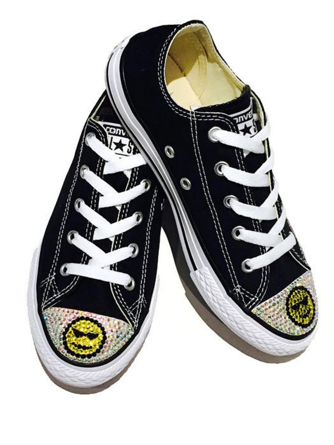 Women's Emoji Blinged Converse Shoes. Custom Emoji Shoes | Etsy