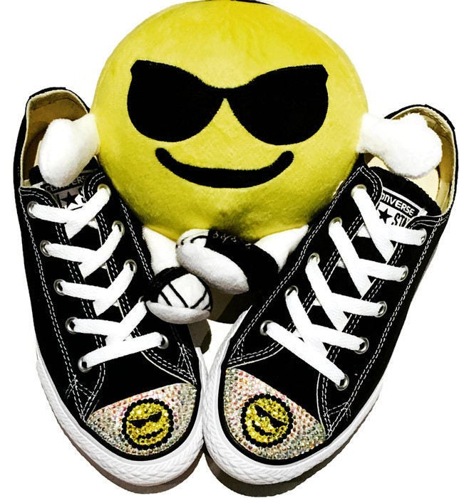 Women's Emoji Blinged Converse Shoes. Custom Emoji Shoes W/ Emoji ...
