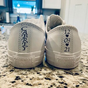 Wedding Iron on Decals for Rear Seam of Converse Shoes. DIY Customize W ...