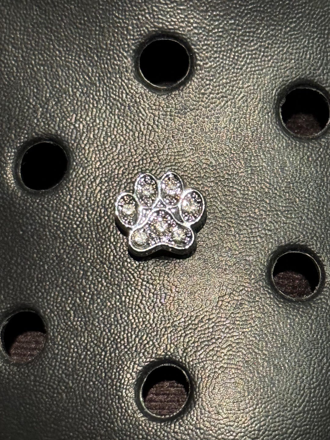 Paw Print Rhinestone Croc Charm, Small Charm W/ Button Back, Animal ...