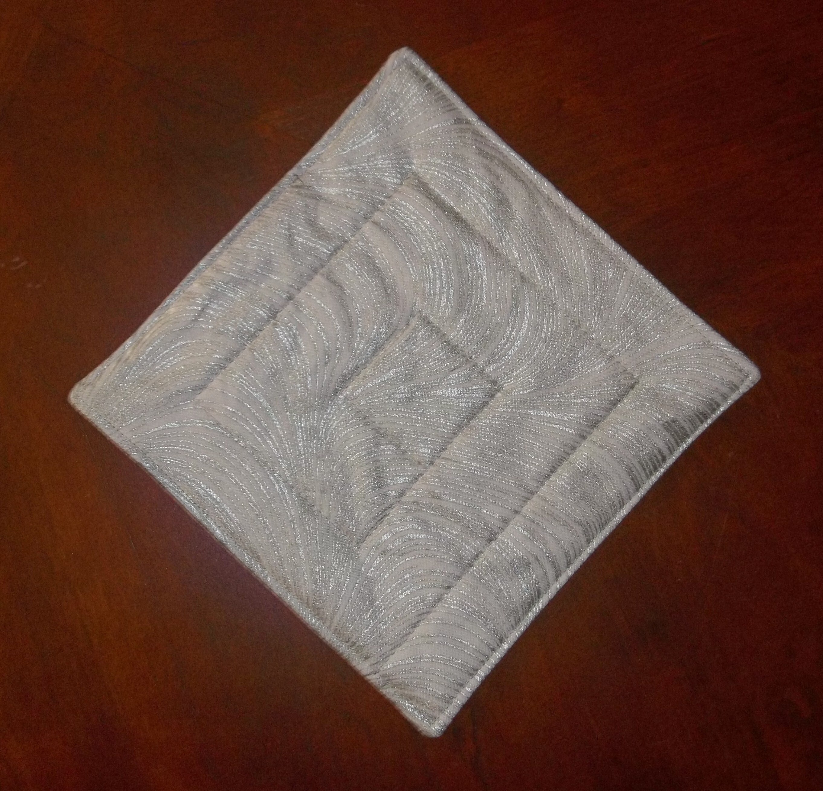 Modern Log Cabin Mug Mat. Black, Gray and White Mug Rug. Modern Style ...