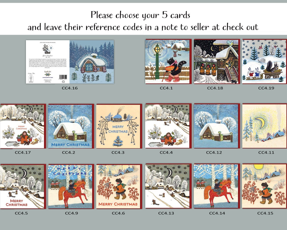 Christmas Card Bundle Christmas Art Cards Multi Buy Folk Art - Etsy UK