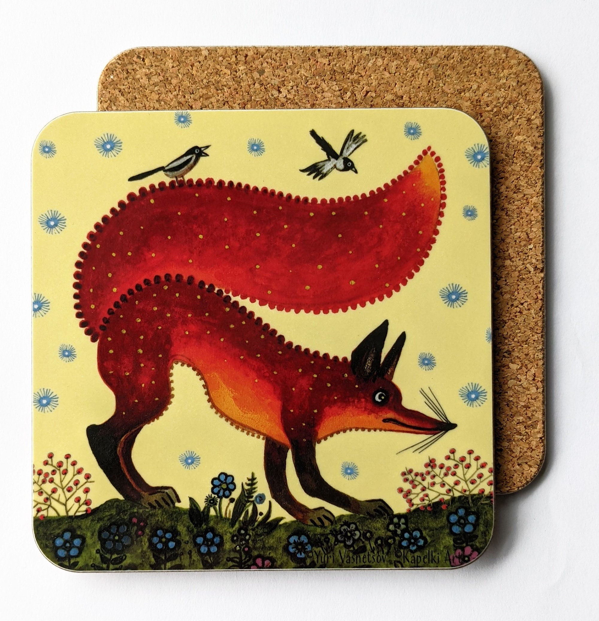 Kitchen & Dining Home & Living fox drink coaster Made in the UK red fox ...