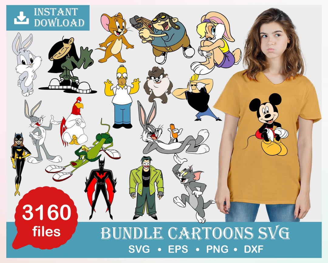 New Cartoon Characters Mega Bundle Svg Cricut Printable - Etsy