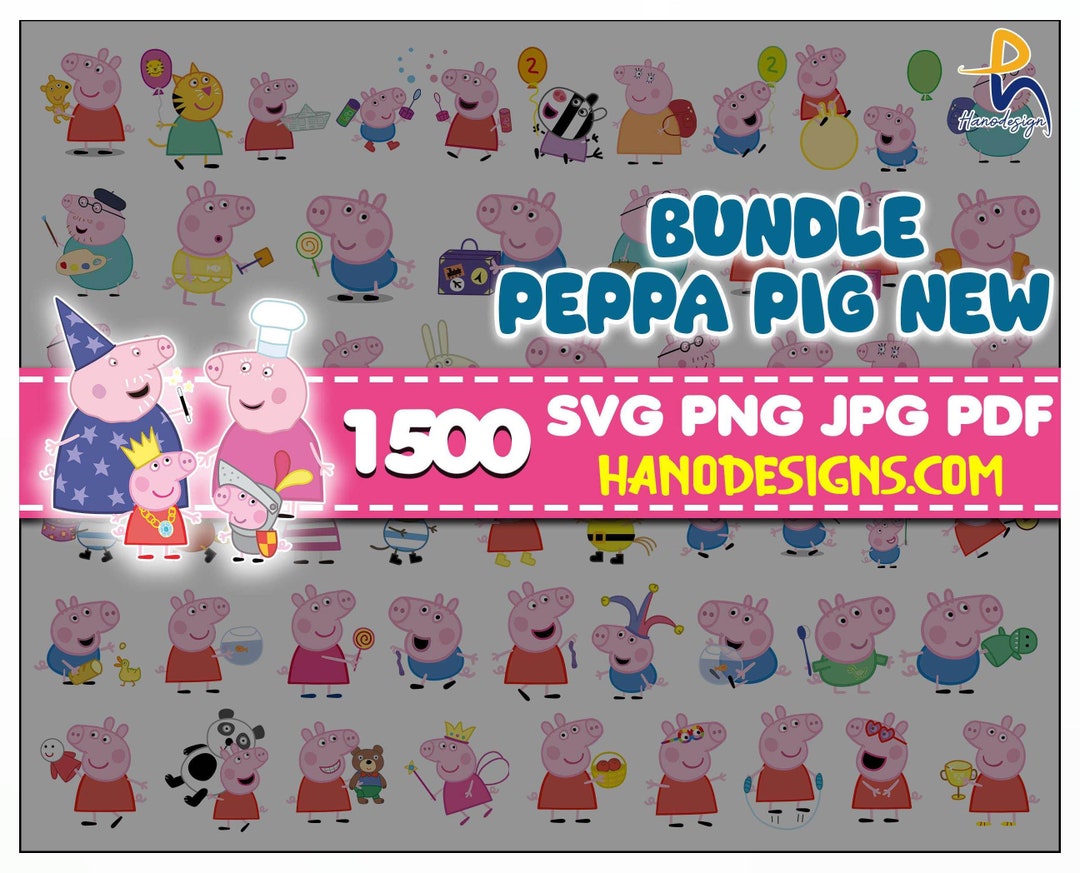 Peppa Pig Svg Bundle Peppa Pig Clipart Peppa Pig Cut File - Etsy