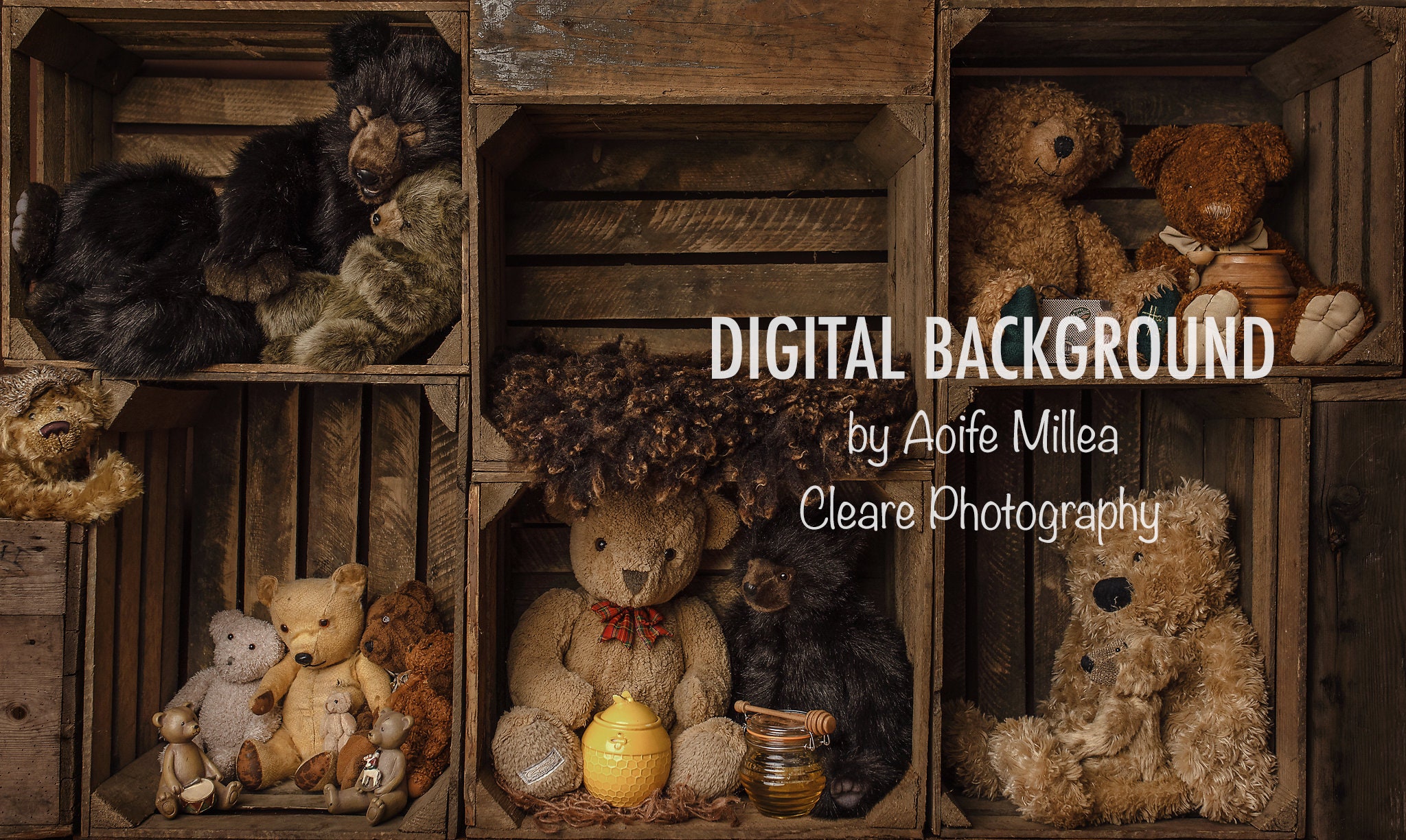 Newborn Teddy Bears Digital Backdrop - Etsy UK