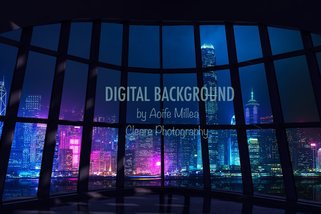 Skyline Window Digital Backdrop - Etsy