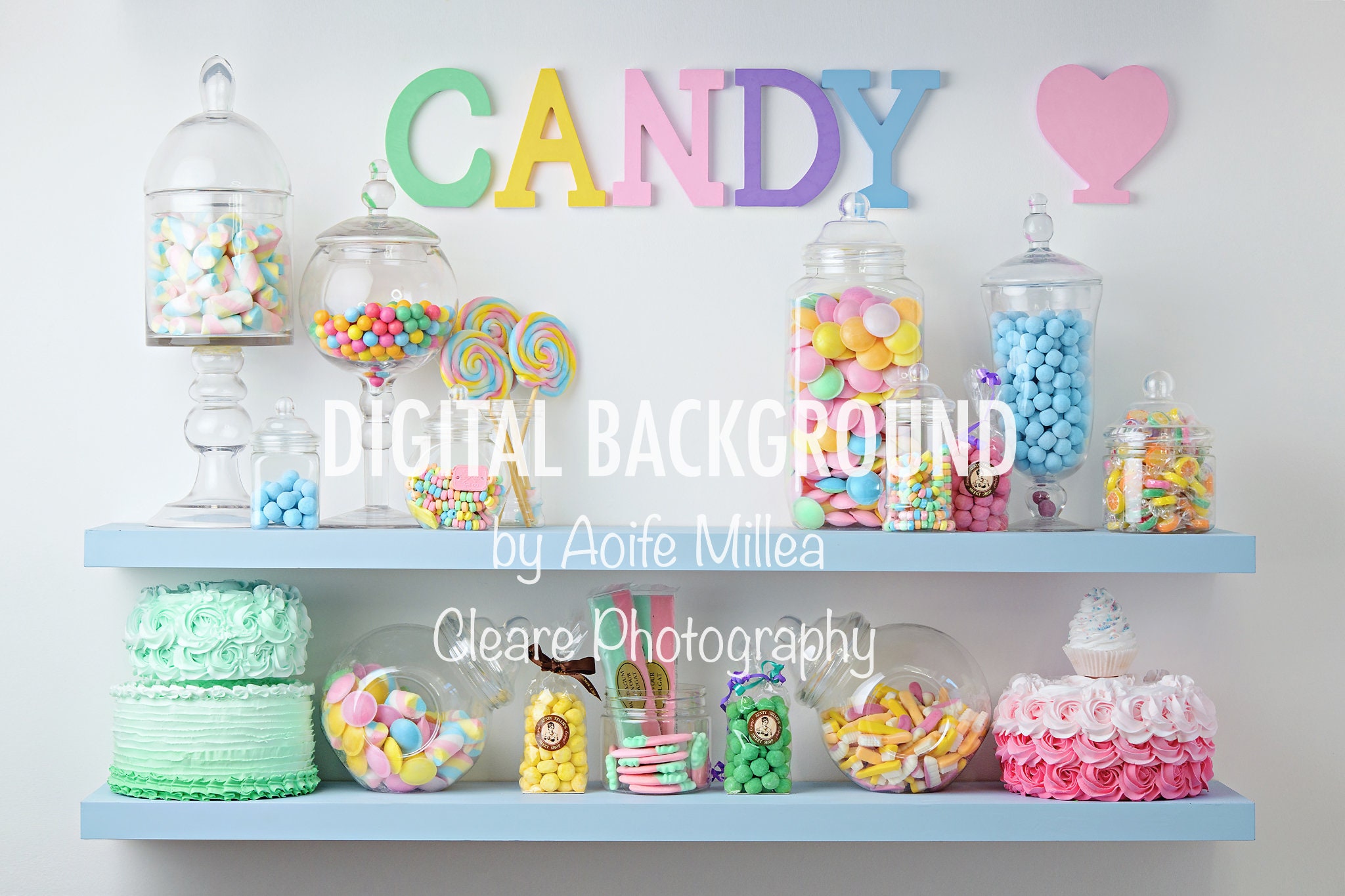 Candy Shelves 1 newborn Digital Backdrop | Etsy