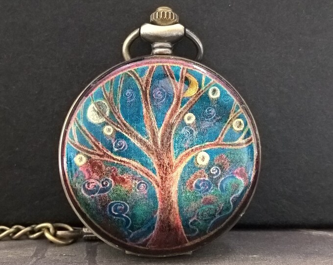 Pocket Watch Tree of Lifewatchgreen Treereligionwedding - Etsy