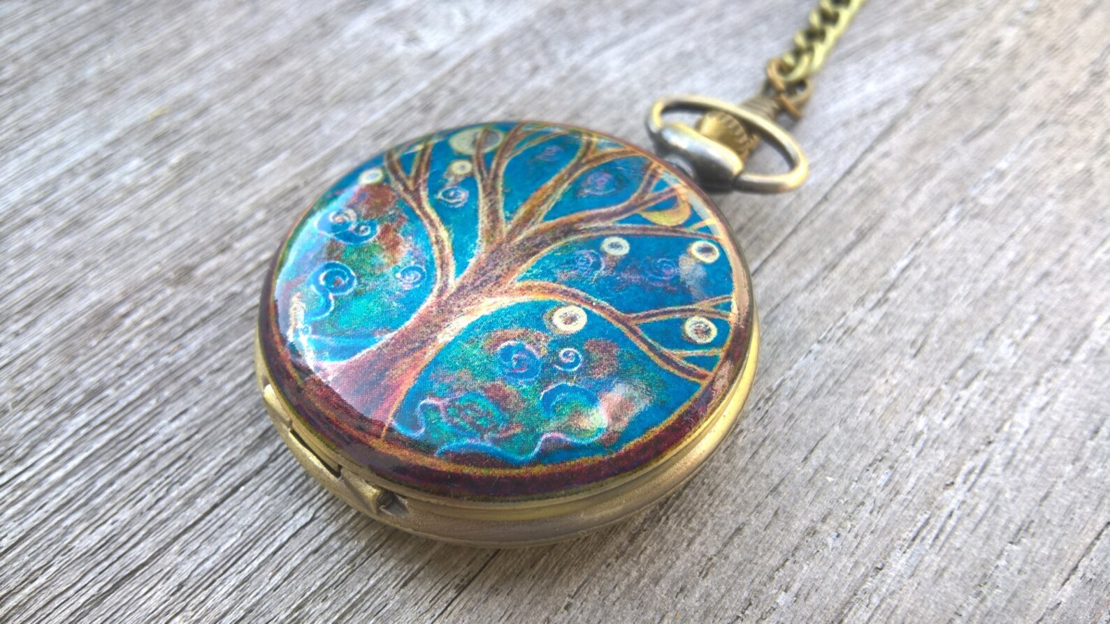 Pocket Watch Tree of Lifewatchgreen Treereligionwedding | Etsy