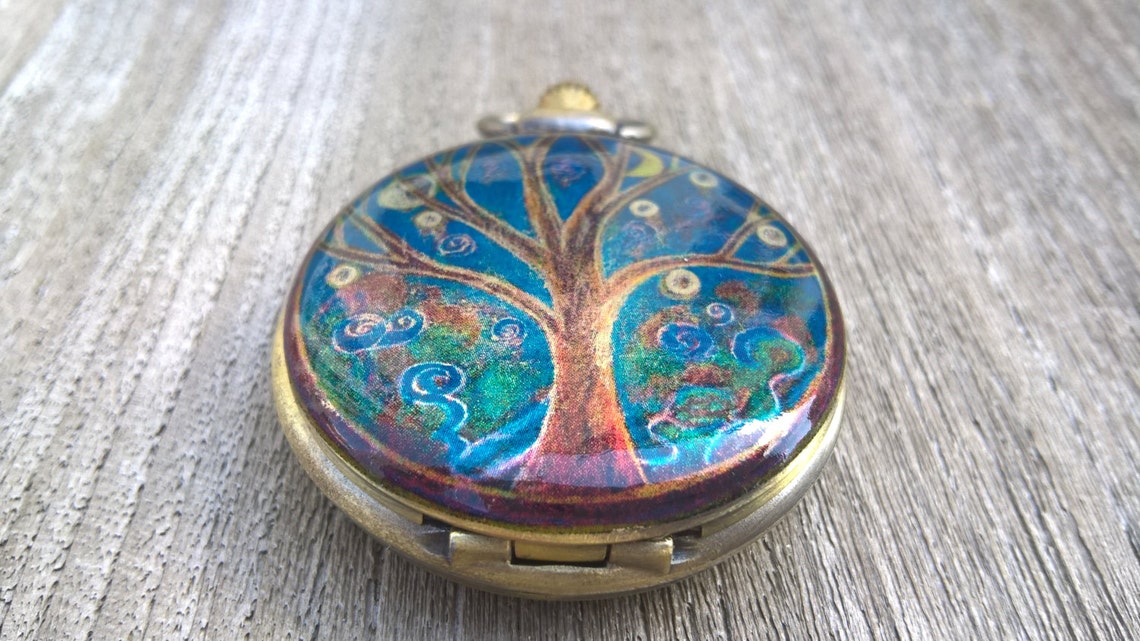Pocket Watch Tree of Lifewatchgreen Treereligionwedding | Etsy