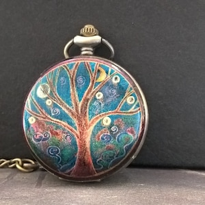 Pocket Watch Tree of Lifewatchgreen Treereligionwedding | Etsy