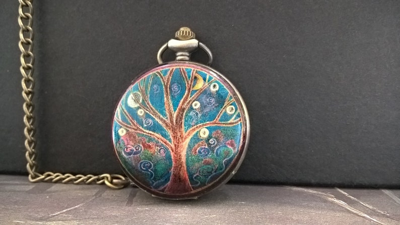 Pocket Watch Tree of Lifewatchgreen Treereligionwedding | Etsy