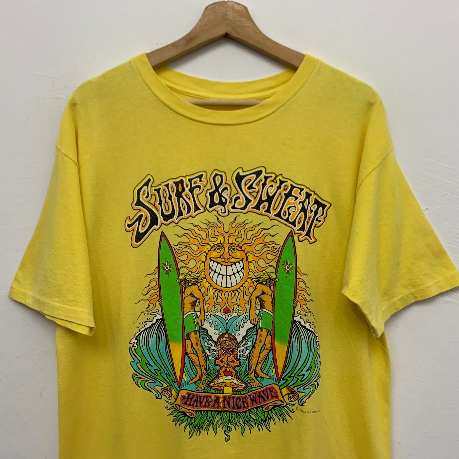 Surfing T-shirt Vintage 90s Surf and Sweat Have A Nice Wave - Etsy