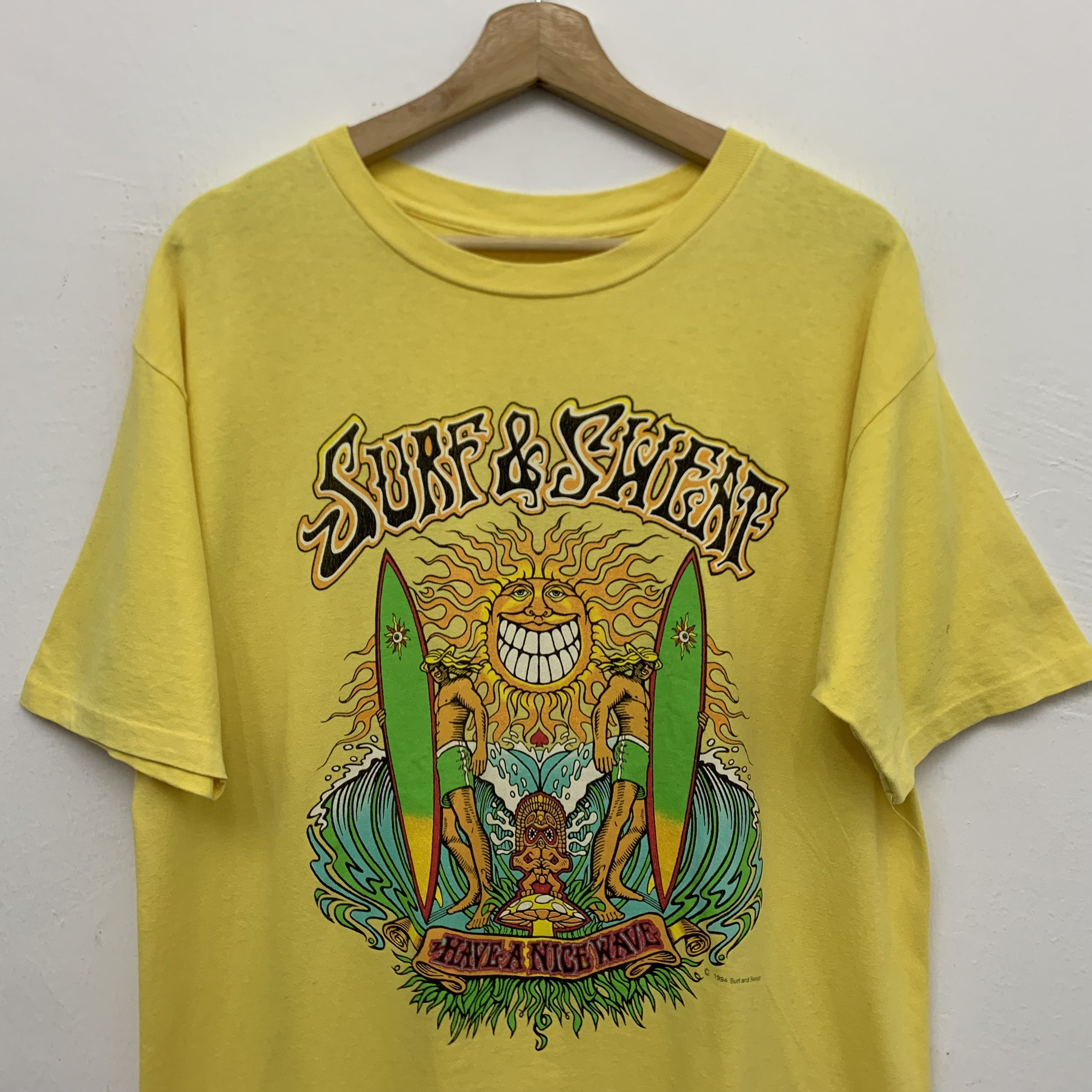 Surfing T-shirt Vintage 90s Surf and Sweat Have A Nice Wave - Etsy