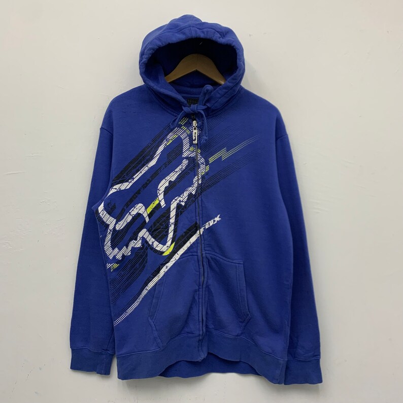 Fox Hoodie Vintage Fox Racing Full Zip Big Logo Hoodie Sweatshirt ...