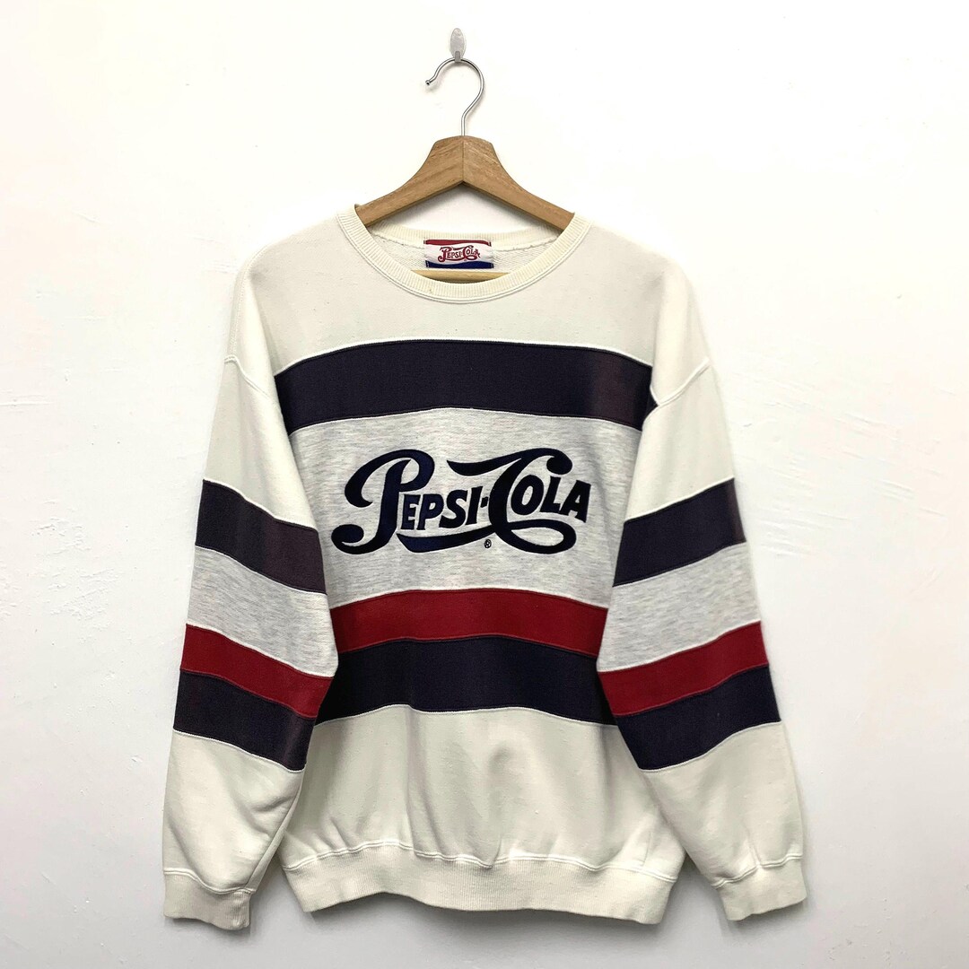 Vintage Pepsi Cola Embroidered Crewneck Sweatshirt Size Large - Etsy