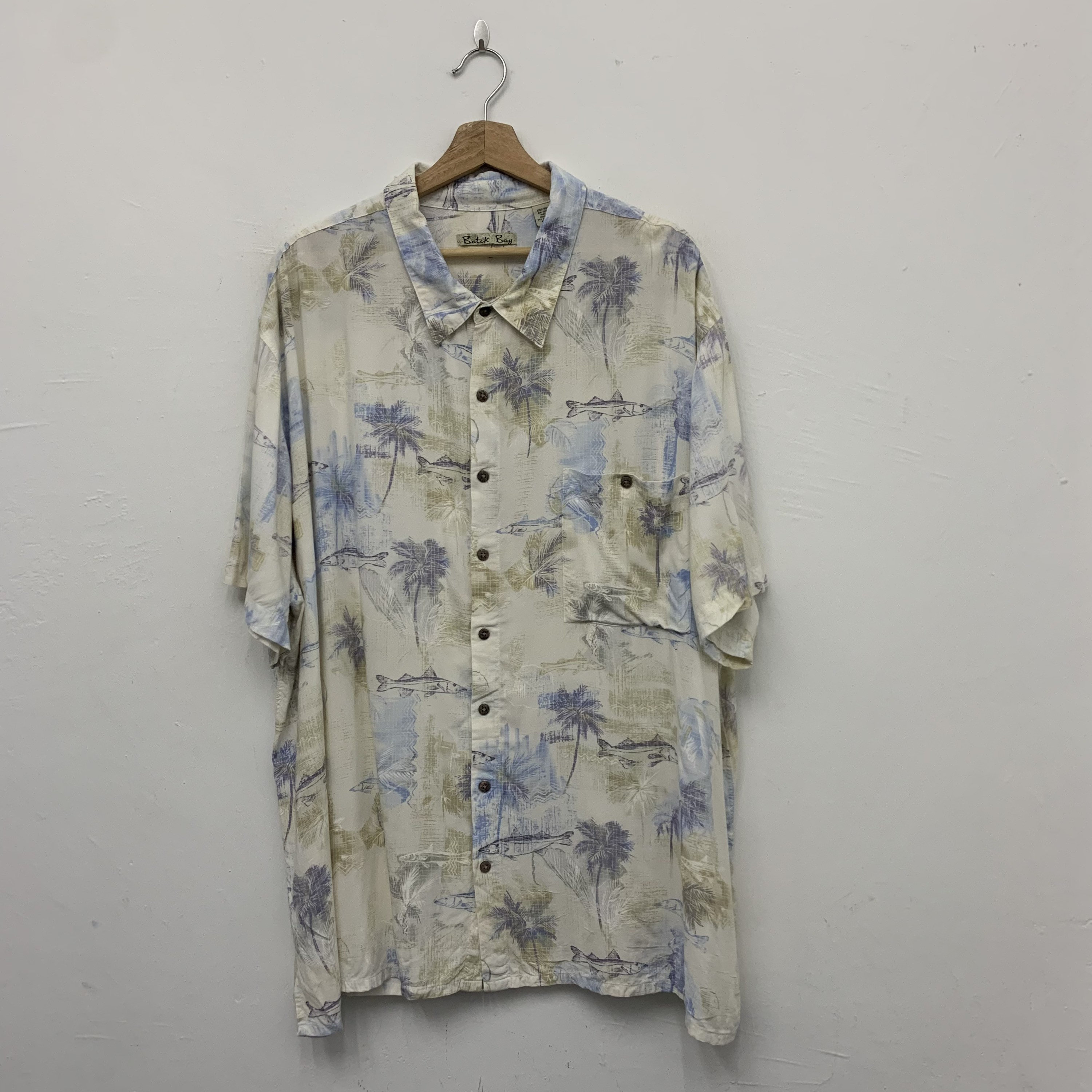 Batik Bay Shirt Oversized Batik Bay Fish Rayon Aloha Hawaiian Shirt Size 3XL - Etsy