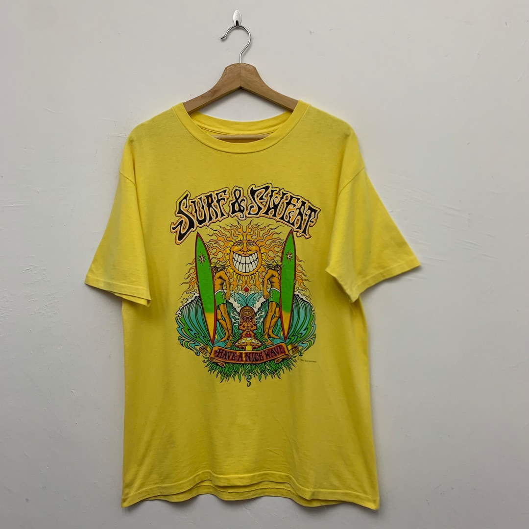 Surfing T-shirt Vintage 90s Surf and Sweat Have A Nice Wave Tshirt Size ...