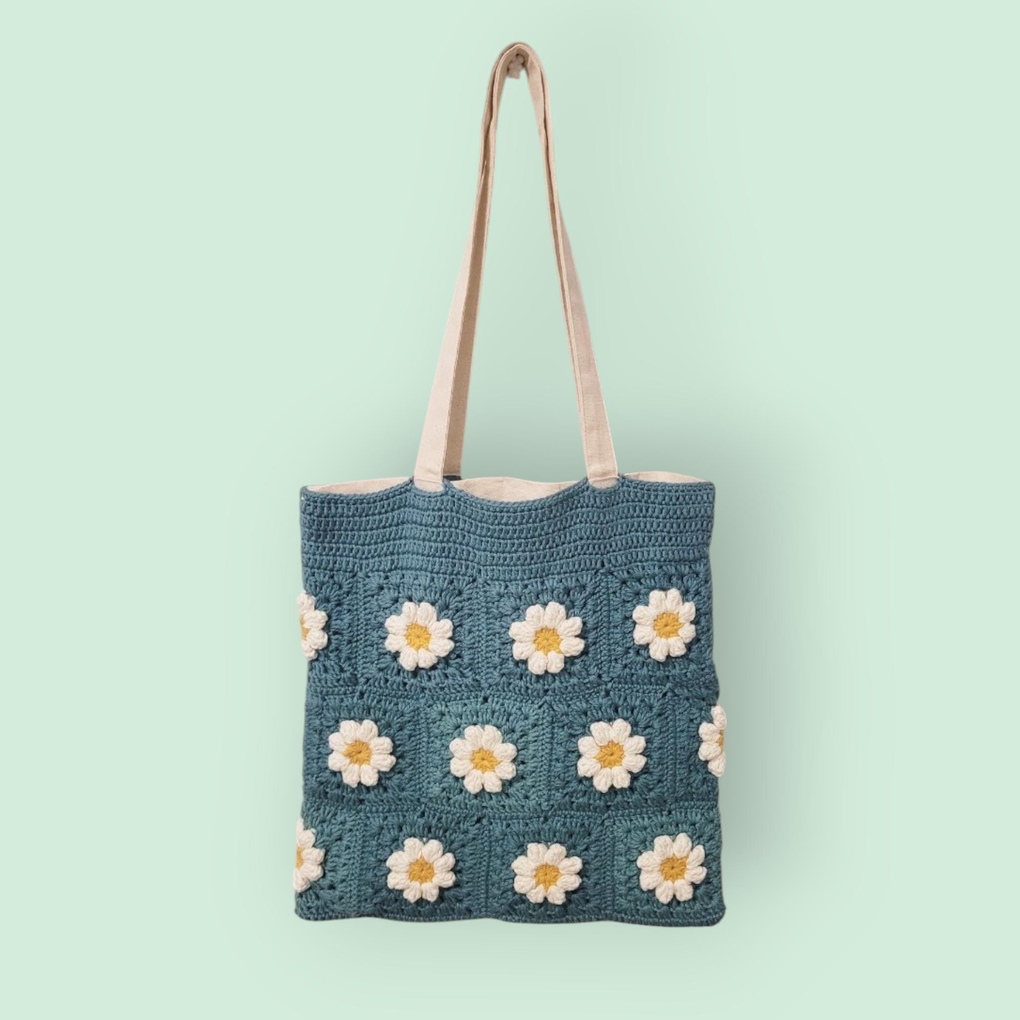 Daisy Granny Square Tote Bag - Etsy