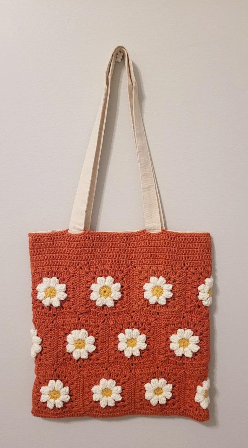 Daisy Granny Square Tote Bag - Etsy