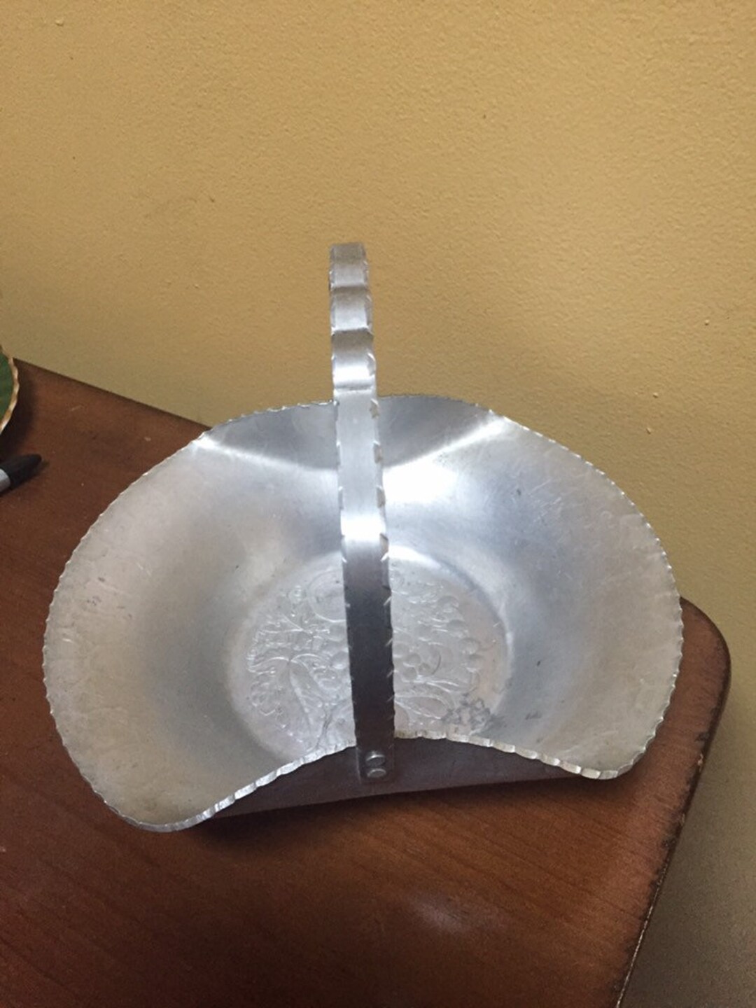 Hand Forged Aluminum Basket - Vintage Aluminum Basket - Etsy