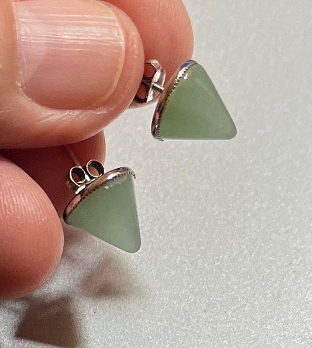 Light Green Cone Stud Earrings - Etsy