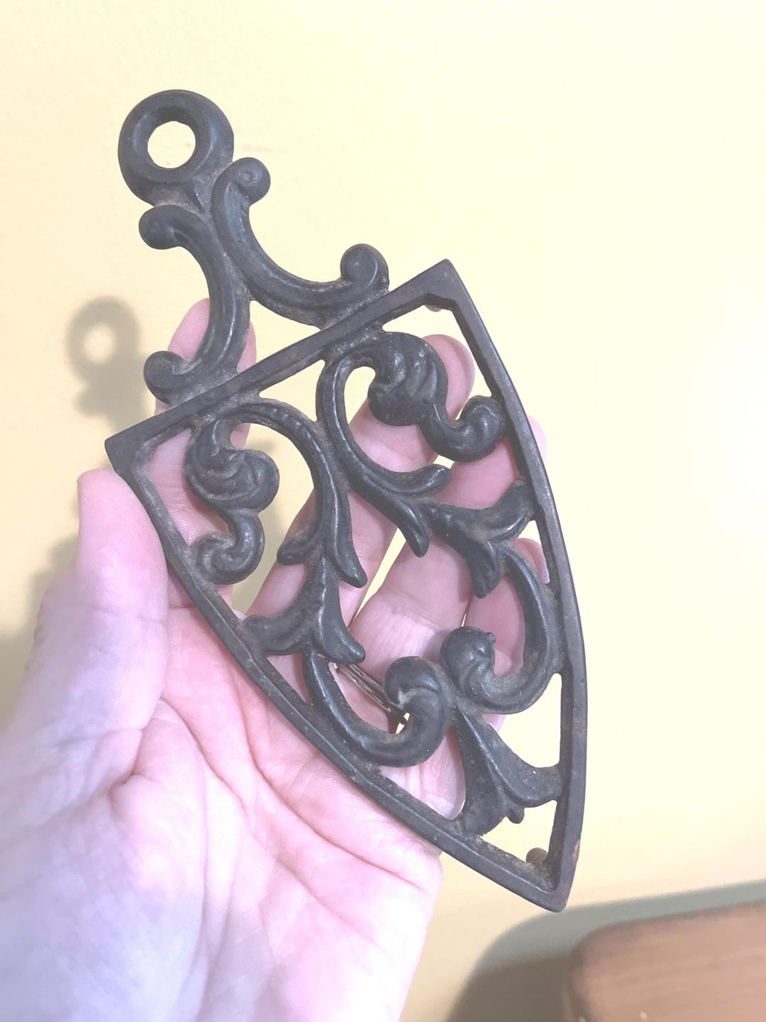 Vintage Cast Iron Shaped Trivet - Etsy