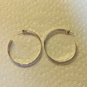 925 Silver Hoop Push Back Earrings - Etsy