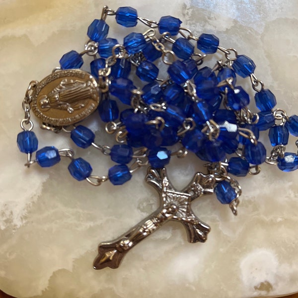 Blue Plastic Rosary - Etsy