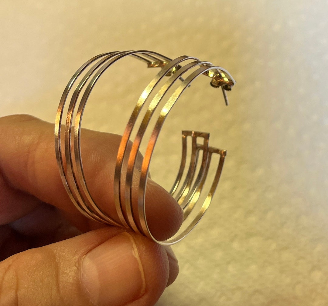925 Silver Hoop Push Back Earrings - Etsy