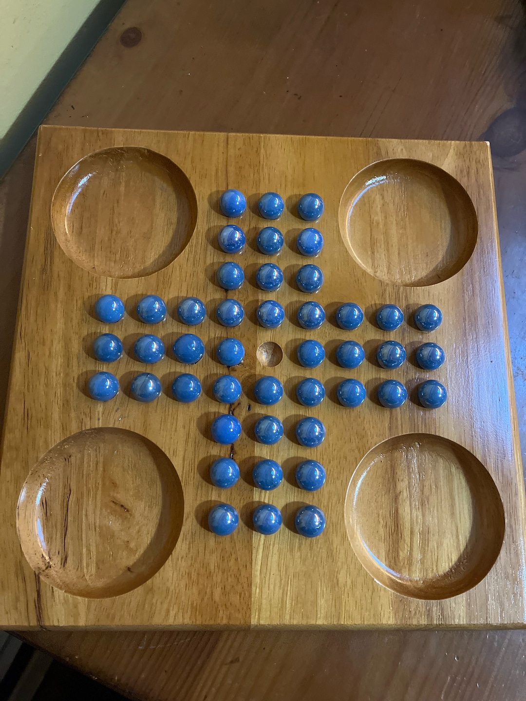 Solid Wood Solitaire Marble Game - Etsy