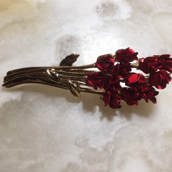 Red Brooch Bouquet - Etsy
