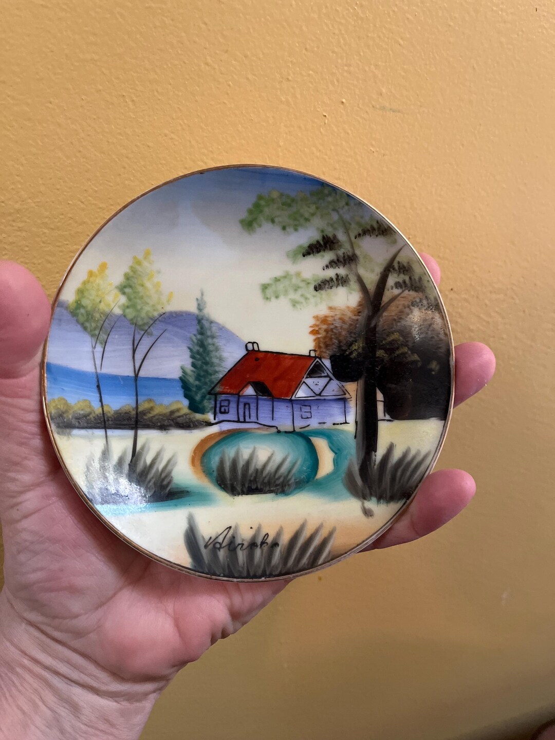 Small Hand-painted Houe Scene Plate - Japan - Etsy