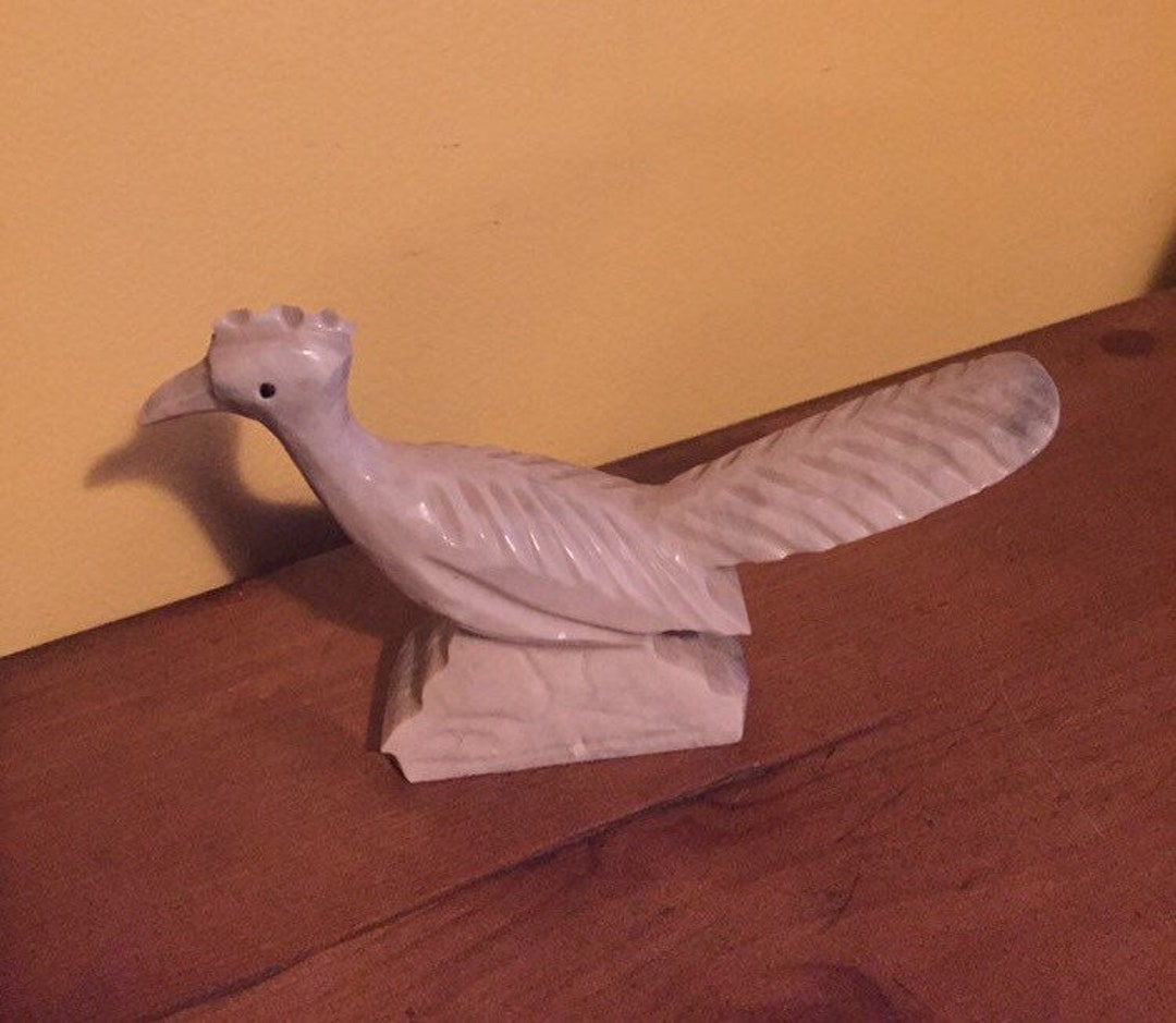 Roadrunner Marble Figurine Vintage Stone Bird Statue - Etsy