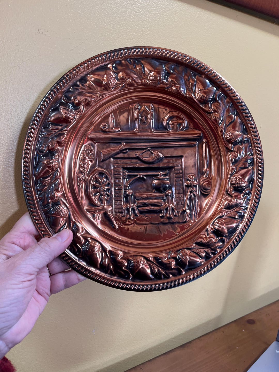 Coppercraft Guild Copper Wall Plaque - Fireside Hearth Scene - Etsy