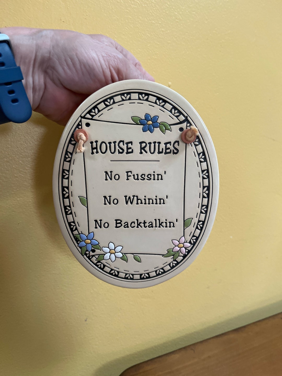 House Rules Oval Wall Plaque by Trinity Pottery - Handcrafted in ...