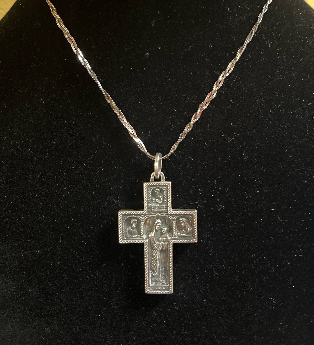 Silver Crucifix With Italian Twisted 925 Silver Chain - Etsy