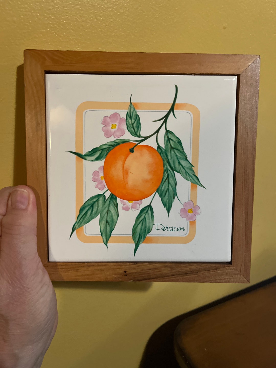 Himark Persicum Peach Tile Trivet Himark Tile Wall Plaque Taiwan - Etsy