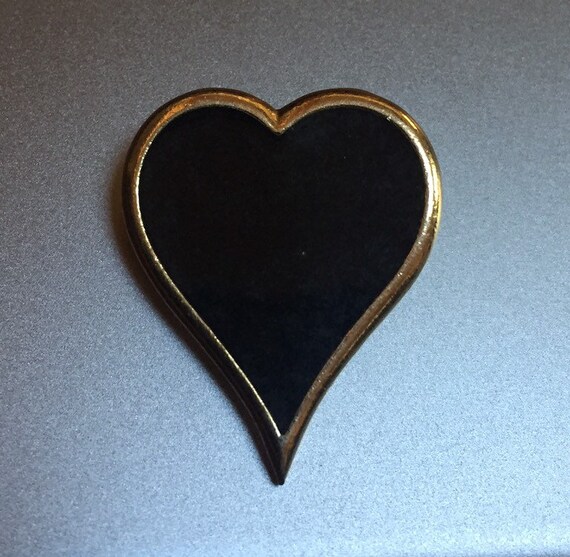 Sarah Coventry Black Heart Bridge Pin - Etsy