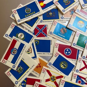 50 Uncancelled United States State Flag Stamps Bicentennial Era - Etsy