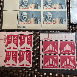 14 United States Airmail Plate Blocks United States Airmail Stamps - Etsy