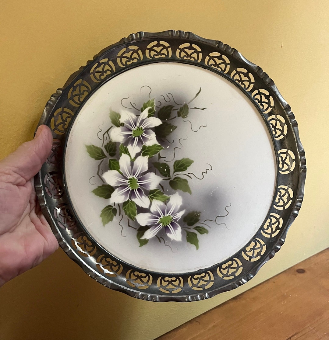 Bayerische Metall Fabrik BMF Painted Porcelain Serving Tray #5039 ...