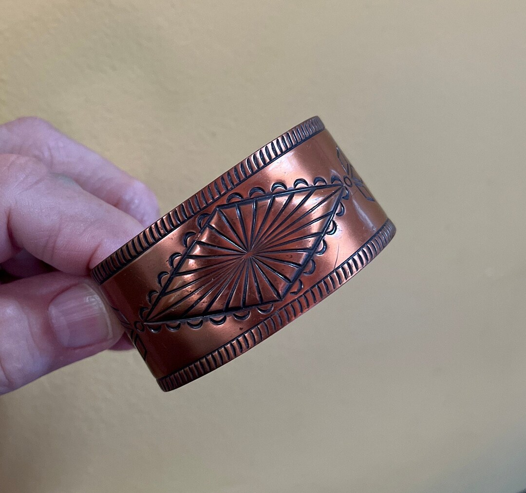Bell Solid Copper Cuff Bracelet - Southwest Design - Etsy