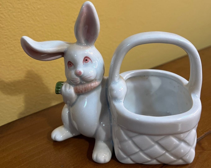 Fitz and Floyd Rabbit Figurine With Basket - FF Bunny With Basket ...